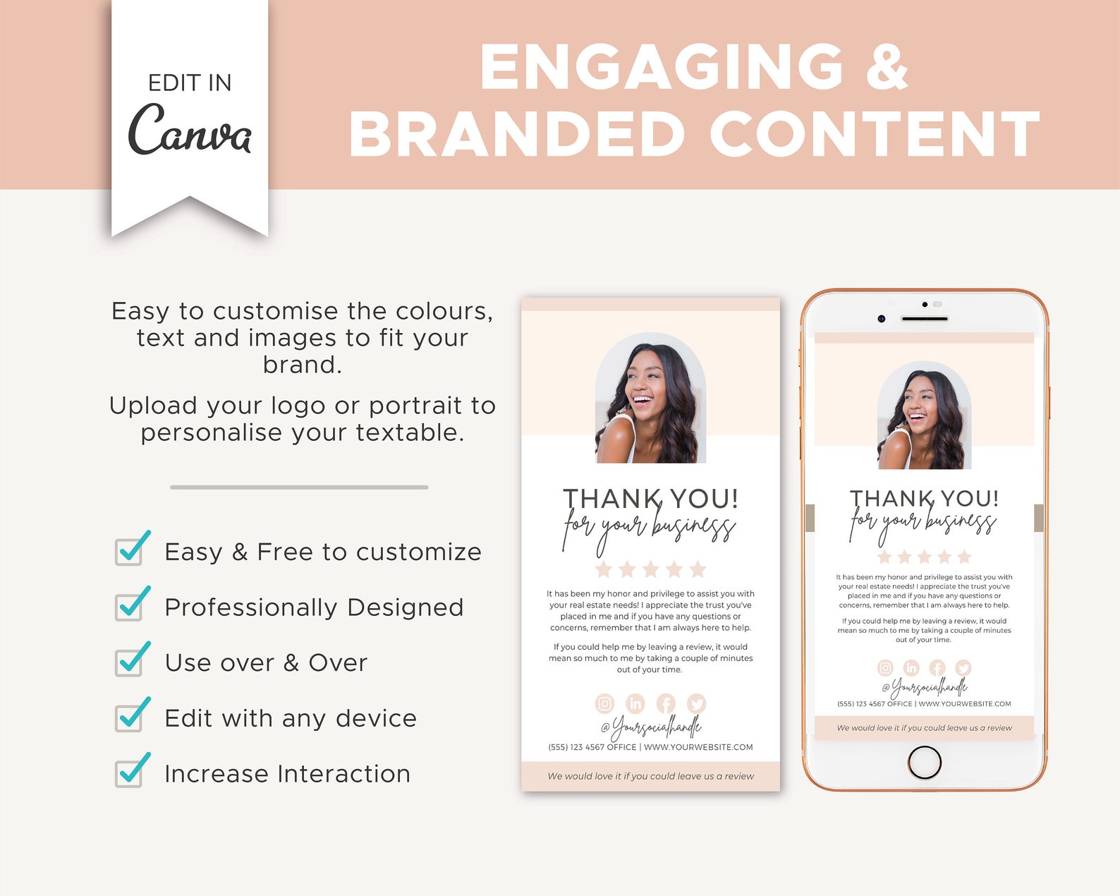 Client Review Request Textable Card V2 Real Estate Agent - Etsy