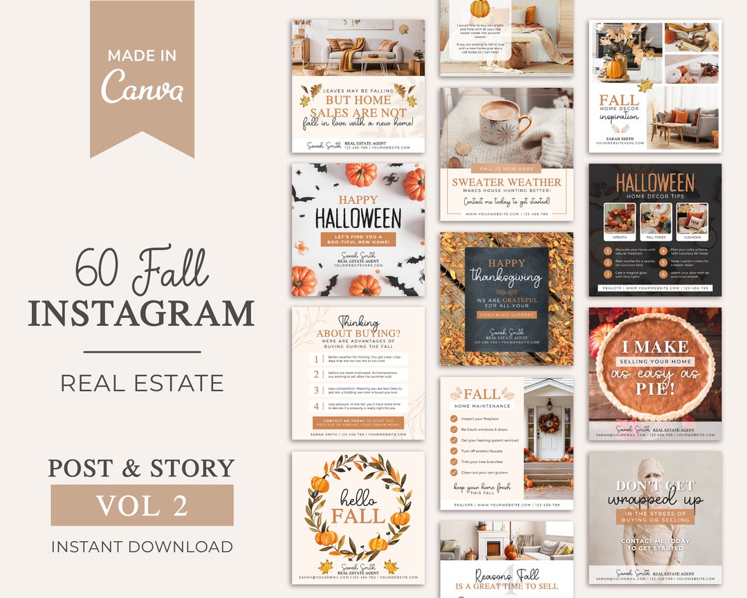 Real Estate Fall Instagram Posts | Real Estate Social Media | October ...
