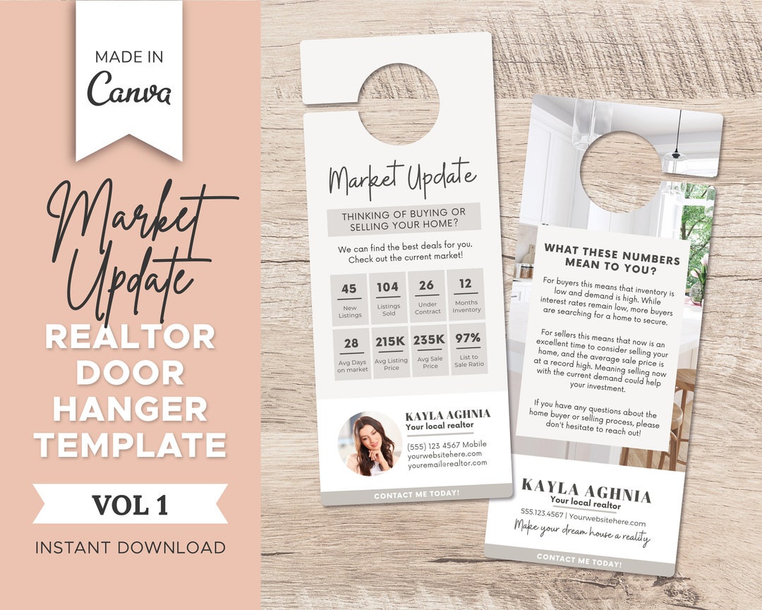 Market Update Real Estate Door Hanger | Realtor Door Knocking | Real ...