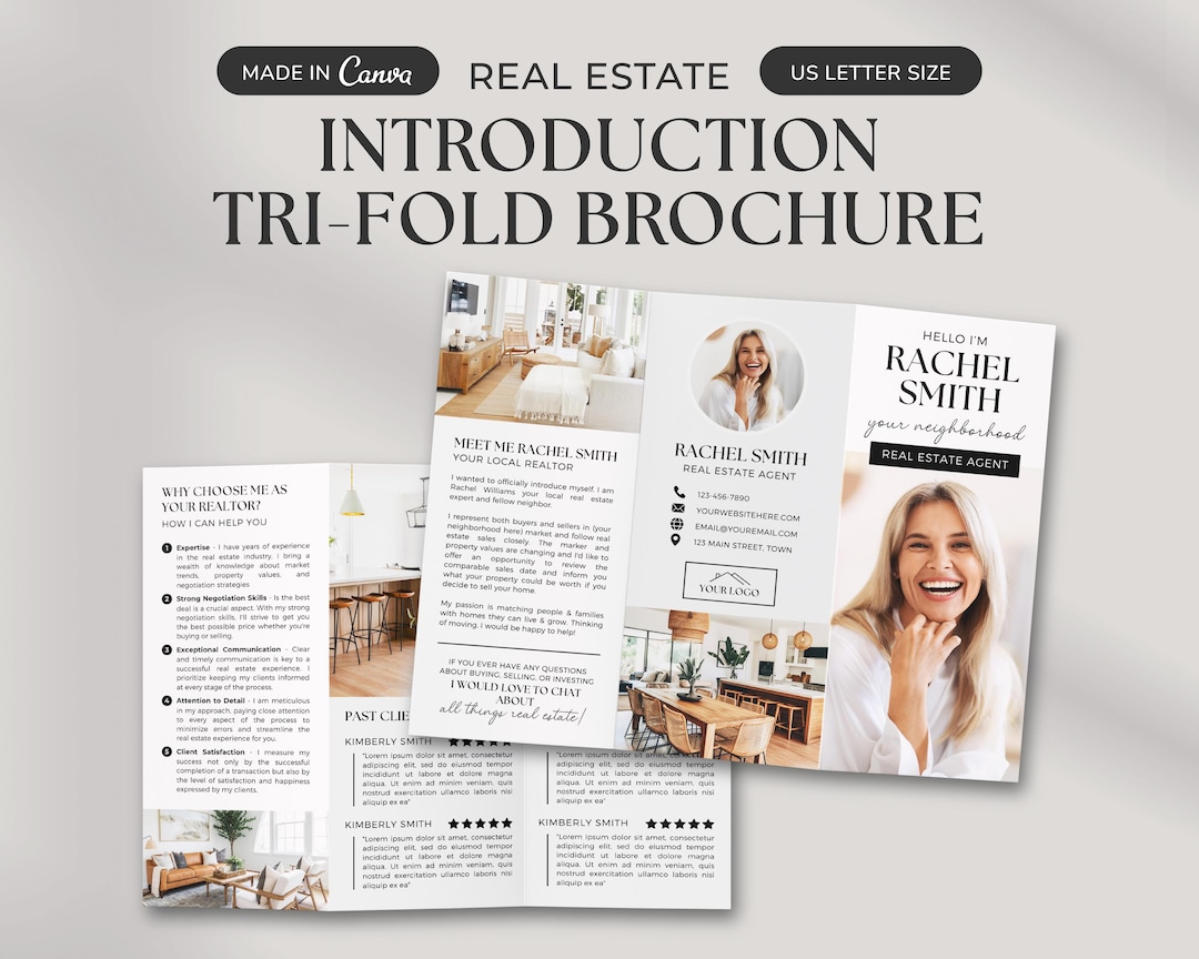 Real Estate Introduction Trifold Brochure | Real Estate Brochure | Real ...