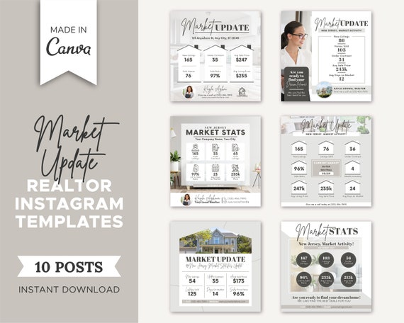 10 Market Update Realtor Instagram Posts Real Estate Agent | Etsy