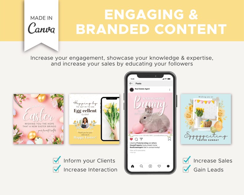 12 Easter Realtor Instagram Posts | Real Estate Social Media Templates ...