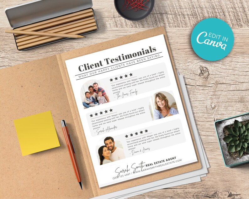 Real Estate Testimonials Flyer | Real Estate Marketing | Realtor Client ...