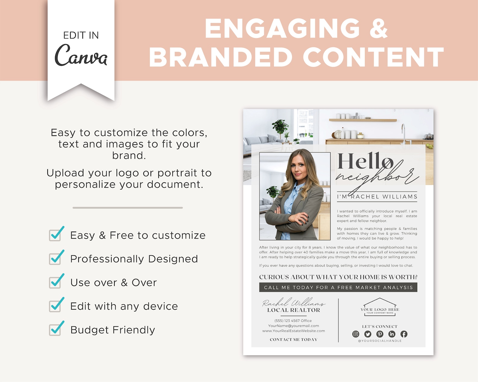 Real Estate Introduction Flyer Hello Neighbor Letter New - Etsy