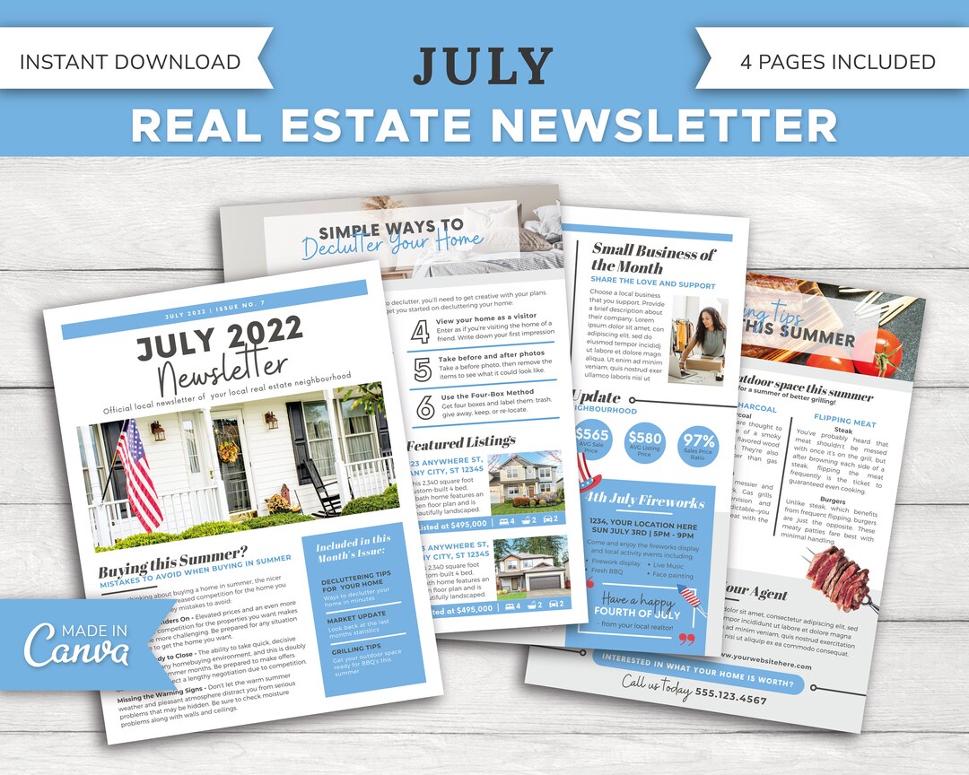 Real Estate July Newsletter | Real Estate Marketing | Realtor ...