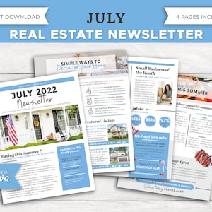 Real Estate July Newsletter | Real Estate Marketing | Realtor ...