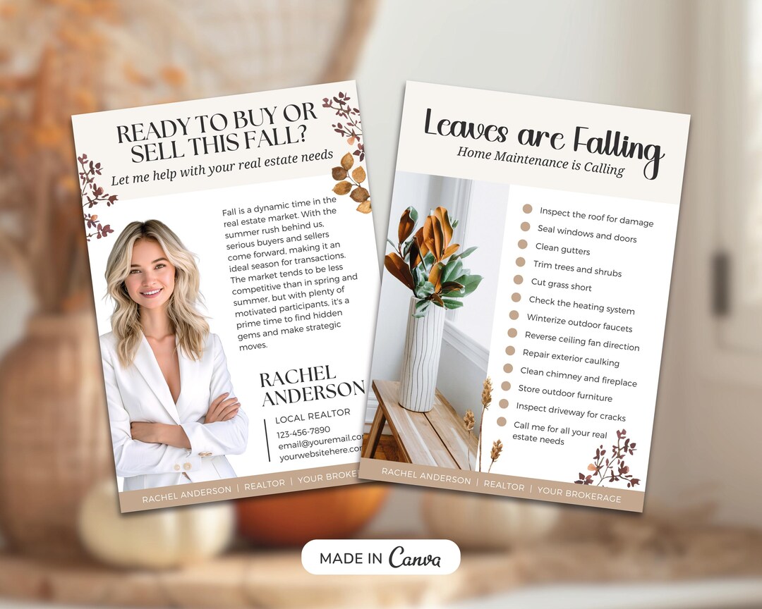 Real Estate Fall Maintenance Postcard | Real Estate Marketing | Fall ...