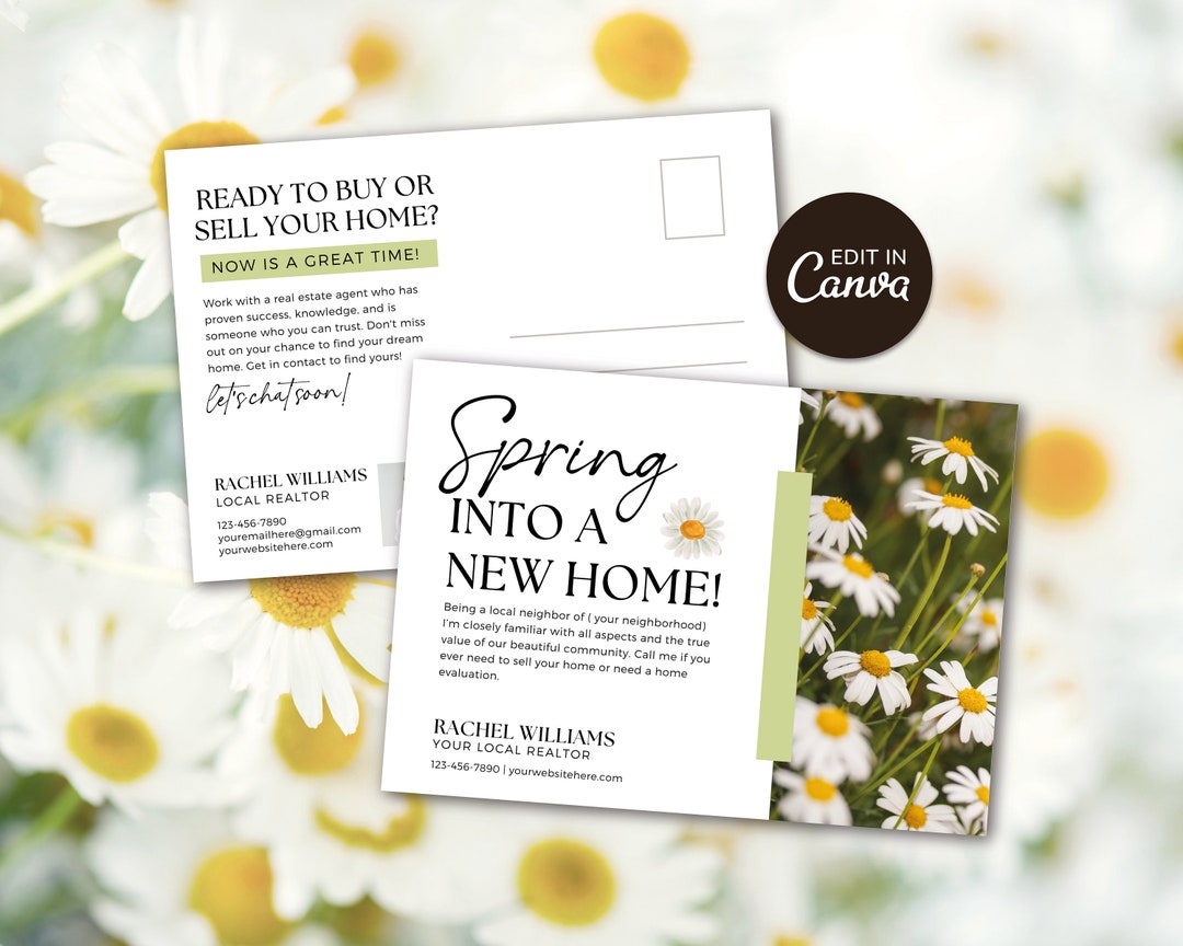 Real Estate Spring Postcard | Spring Into a New Home | Real Estate ...