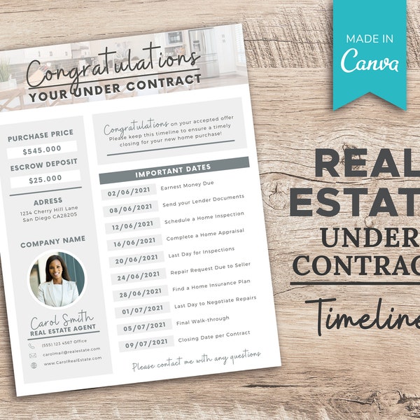 Under Contract Canva Template - Etsy