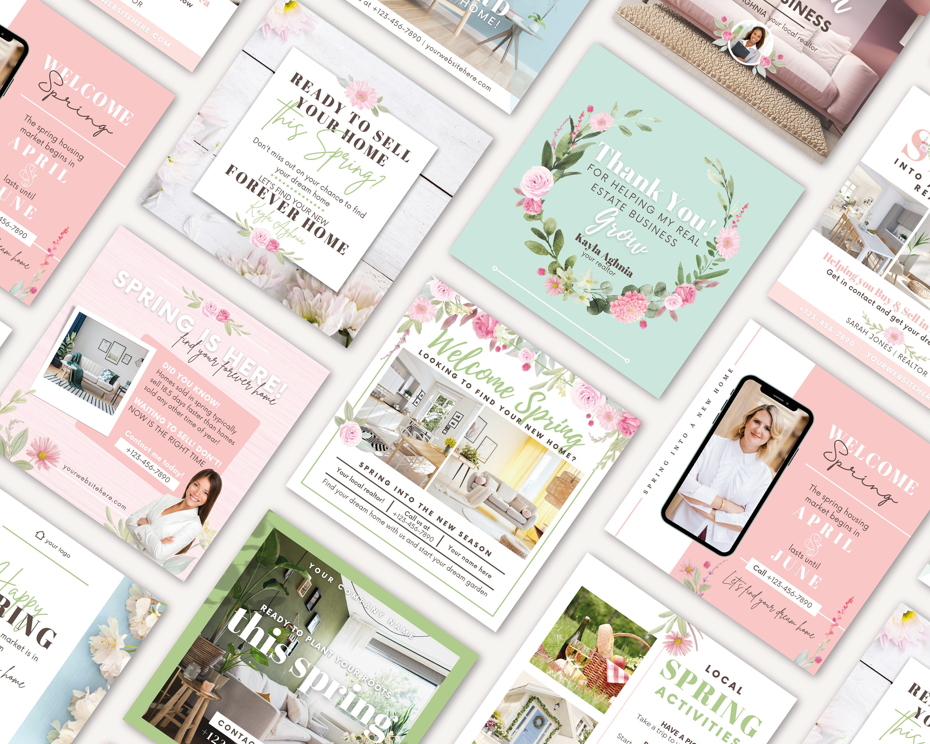 15 Spring Realtor Instagram Posts | Real Estate Social Media Templates ...