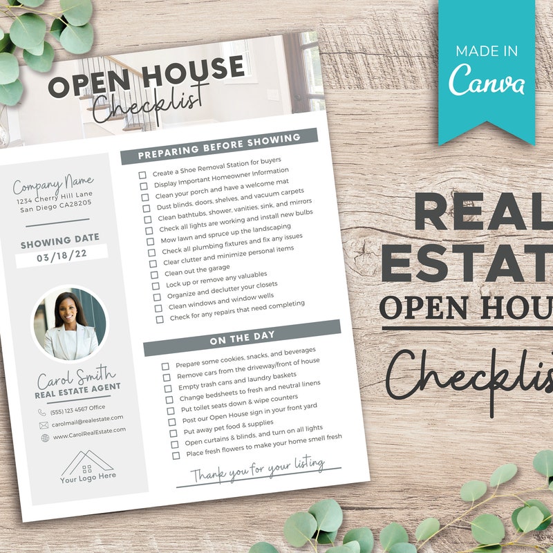 Real Estate Open House Checklist - Etsy
