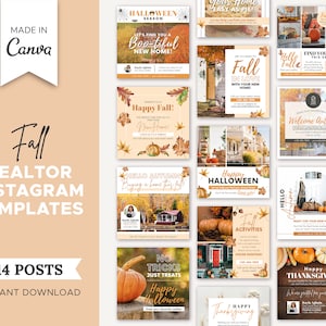 14 Fall Realtor Instagram Posts | Real Estate Social Media Templates ...