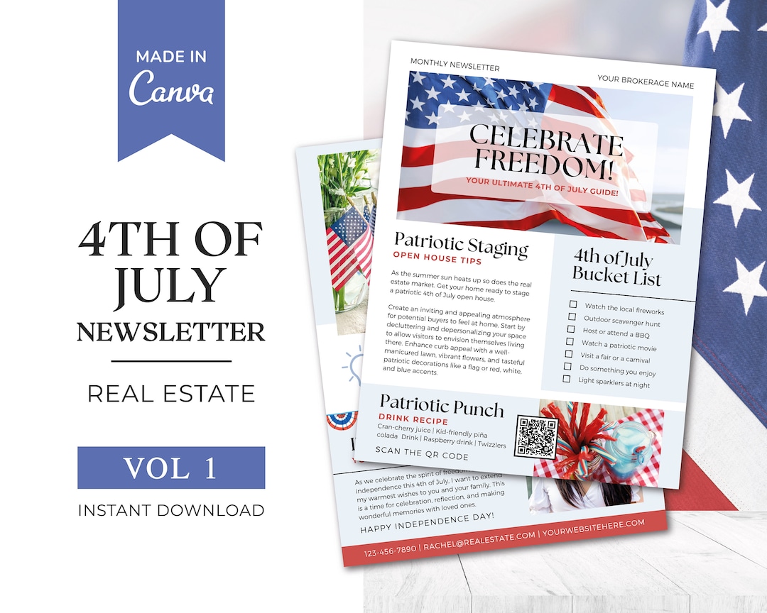 July Real Estate Newsletter | 4th of July Newsletter | Real Estate ...