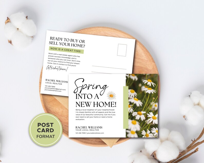 Real Estate Spring Postcard | Spring Into a New Home | Real Estate ...
