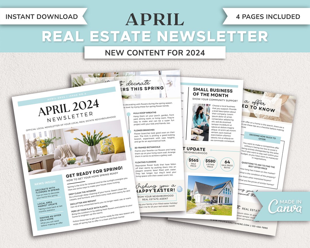 Real Estate April 2024 Newsletter | Real Estate Marketing | Real Estate ...