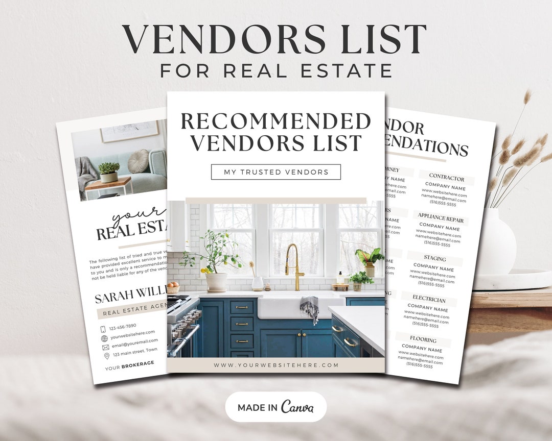 Real Estate Vendor List | Recommended Vendor | Real Estate Marketing ...