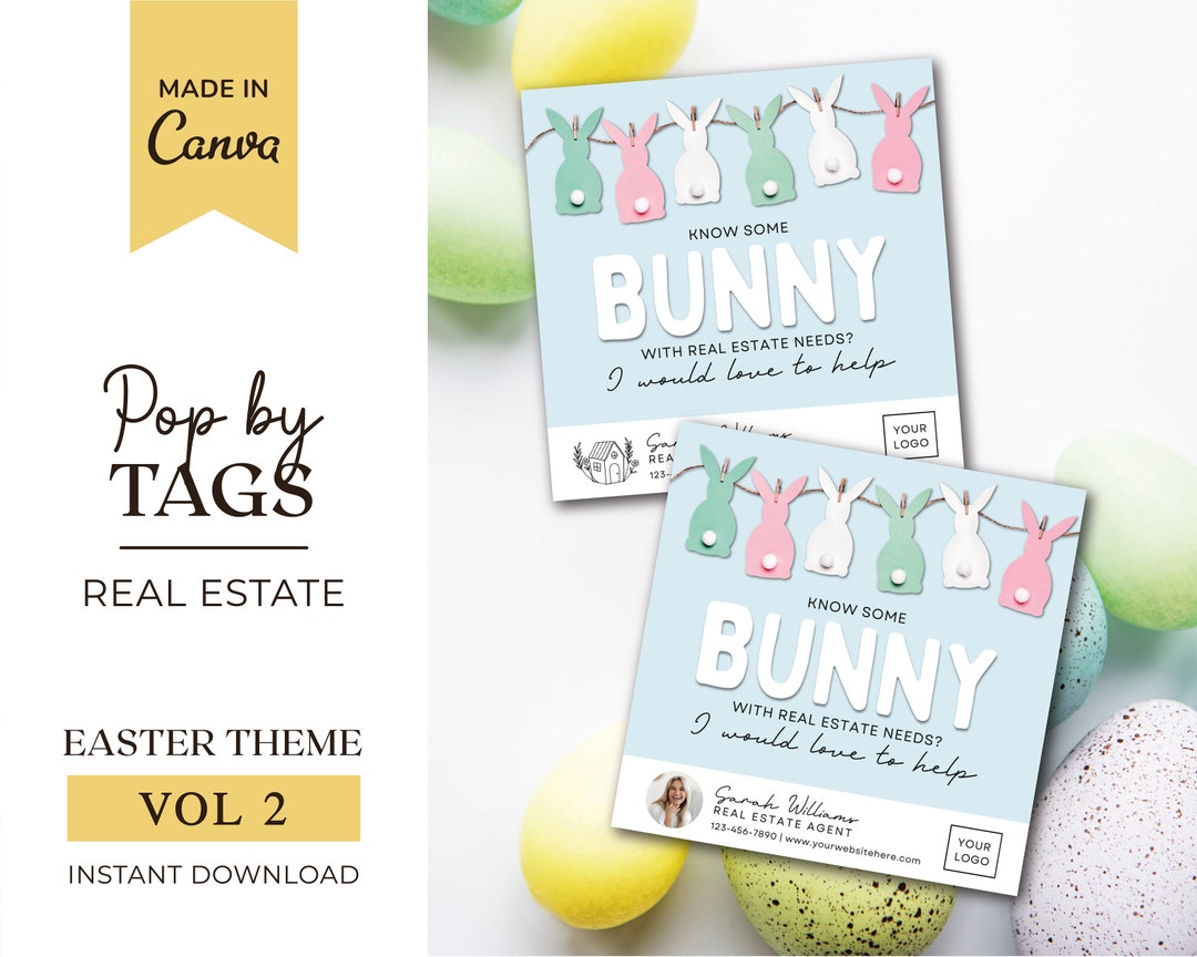 Realtor Easter Pop by Tags | Some Bunny With Real Estate Needs | Real ...