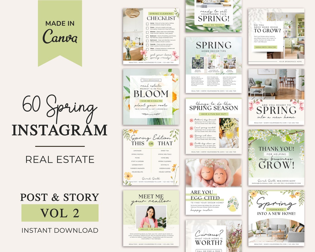 Real Estate Spring Instagram Posts | Real Estate Social Media | April ...