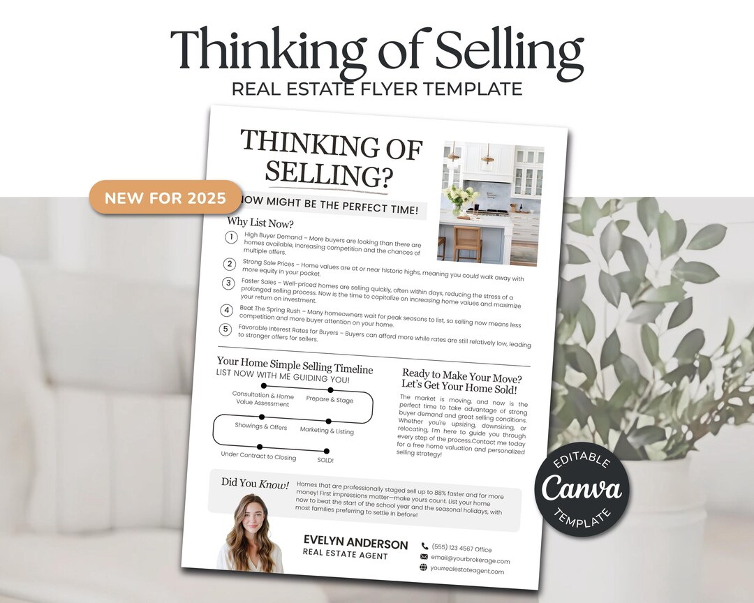 Thinking of Selling Flyer | New Agent Flyer | Real Estate Marketing ...