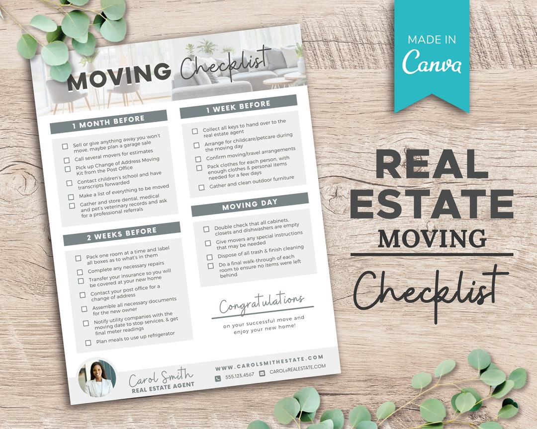 Real Estate Moving Checklist | Real Estate Marketing | Real Estate ...