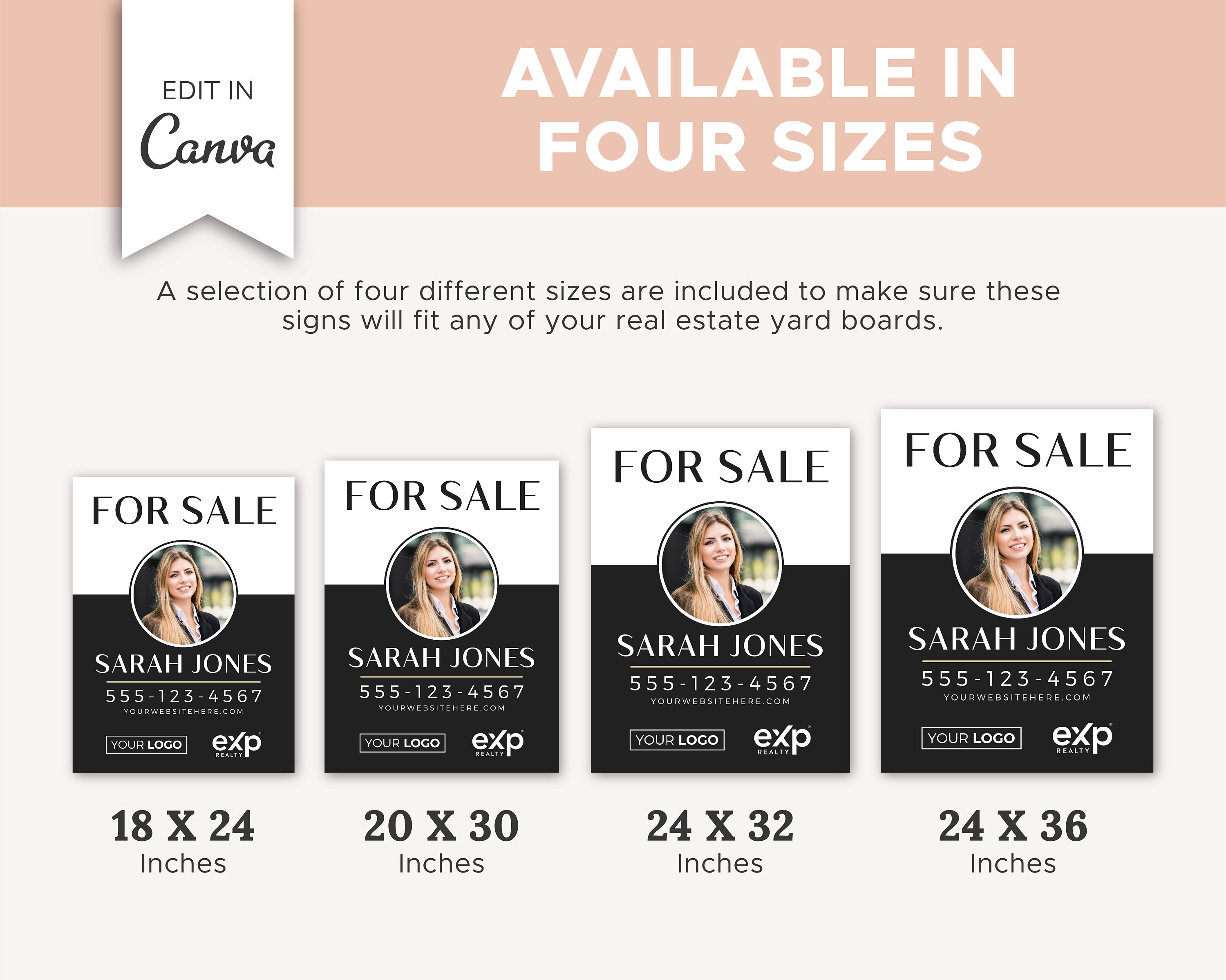 Real Estate Yard Sign Template for Sale Sign Property Sign - Etsy Canada