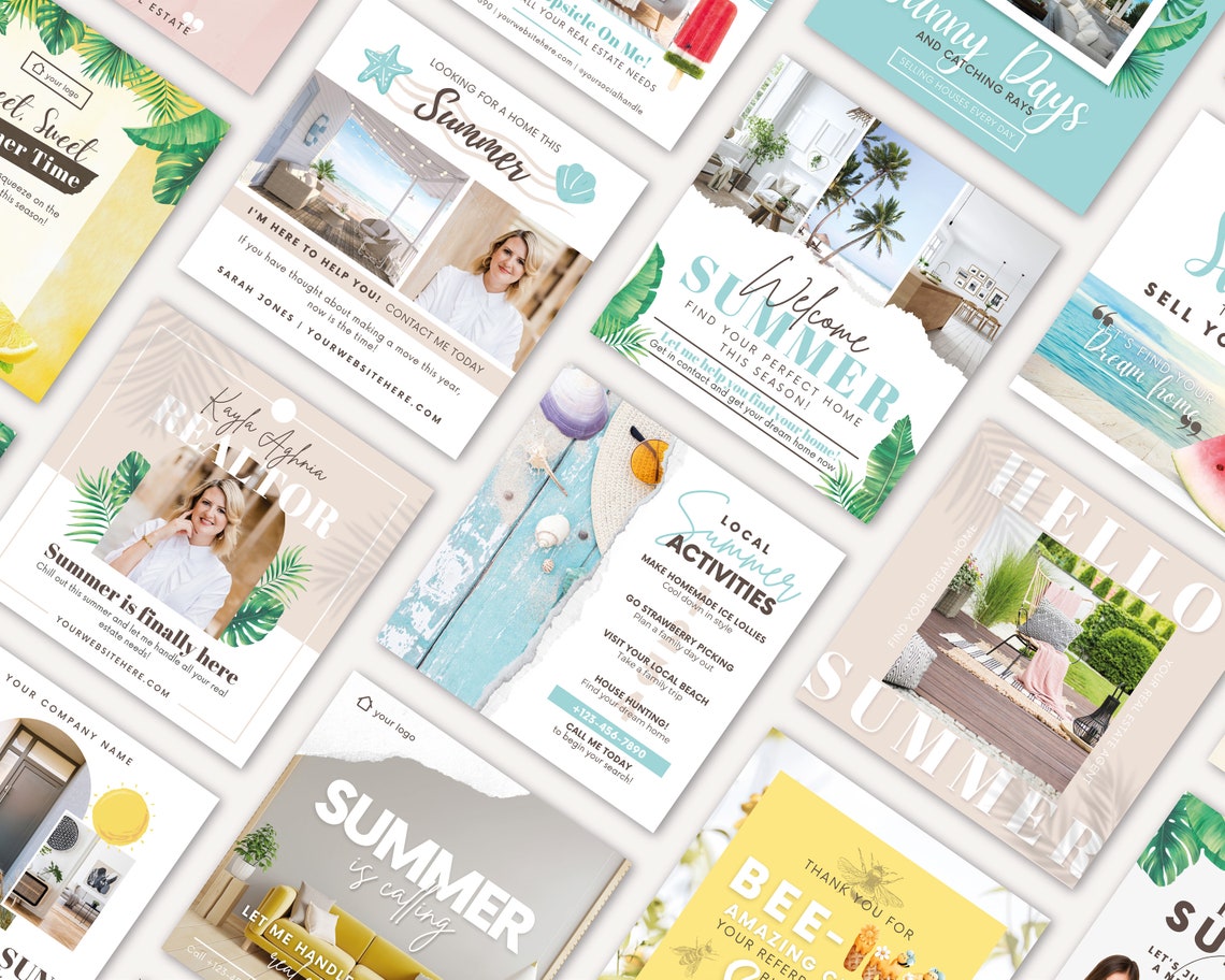 20 Summer Realtor Instagram Posts Real Estate Social Media - Etsy