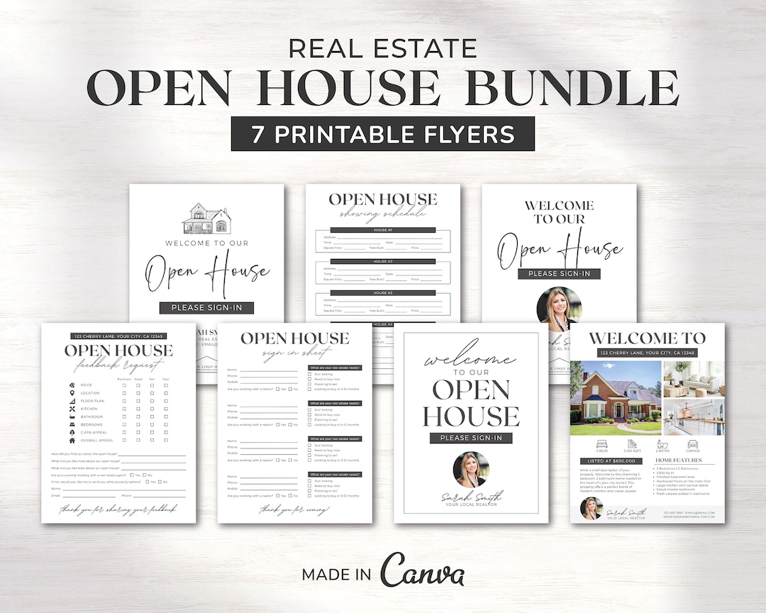 Open House Sign-in Sheets | Real Estate Marketing | Realtor Welcome ...