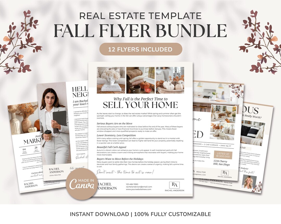Fall Real Estate Marketing Template Bundle | Real Estate Marketing ...