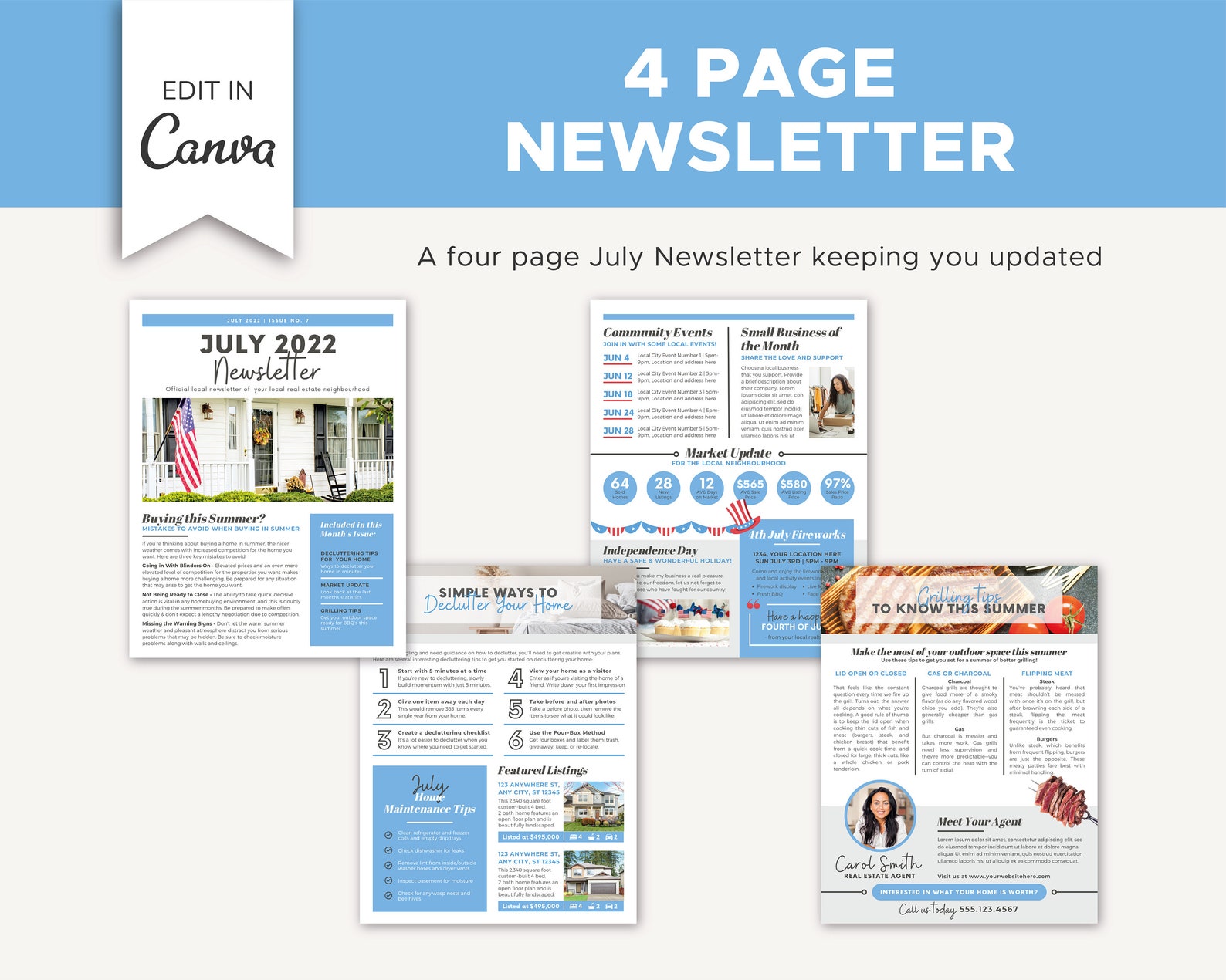 Real Estate July Newsletter | Real Estate Marketing | Realtor ...
