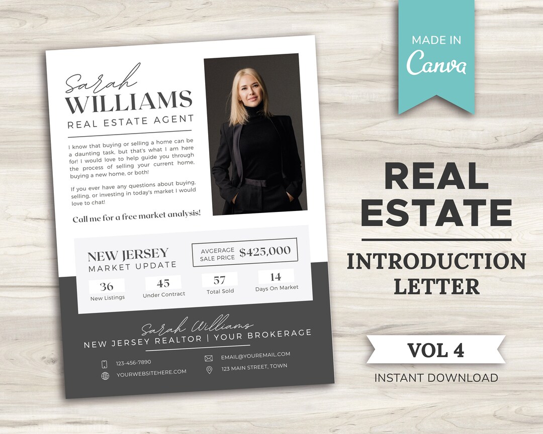 Real Estate Introduction Flyer | Realtor Introduction Letter Template ...