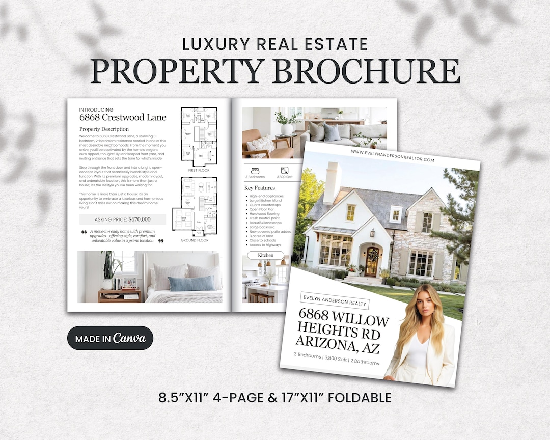 Real Estate Property Brochure | Real Estate Marketing | Half Fold ...