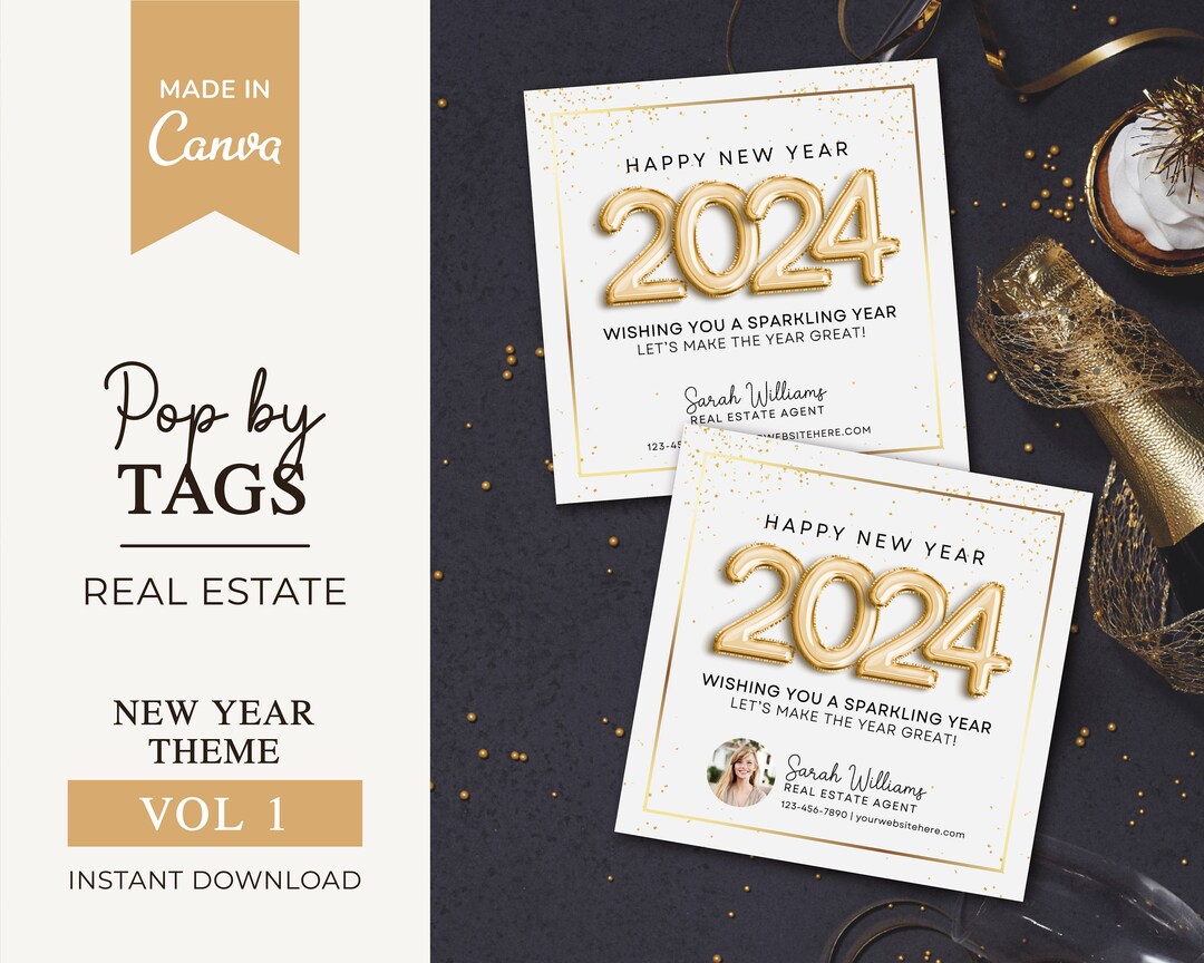 New Year Realtor Tags New Year Pop by Gift Tags Holiday Pop by Tags ...