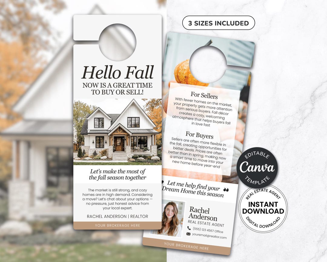 Fall Real Estate Door Hanger | Realtor Door Knocking | Real Estate ...
