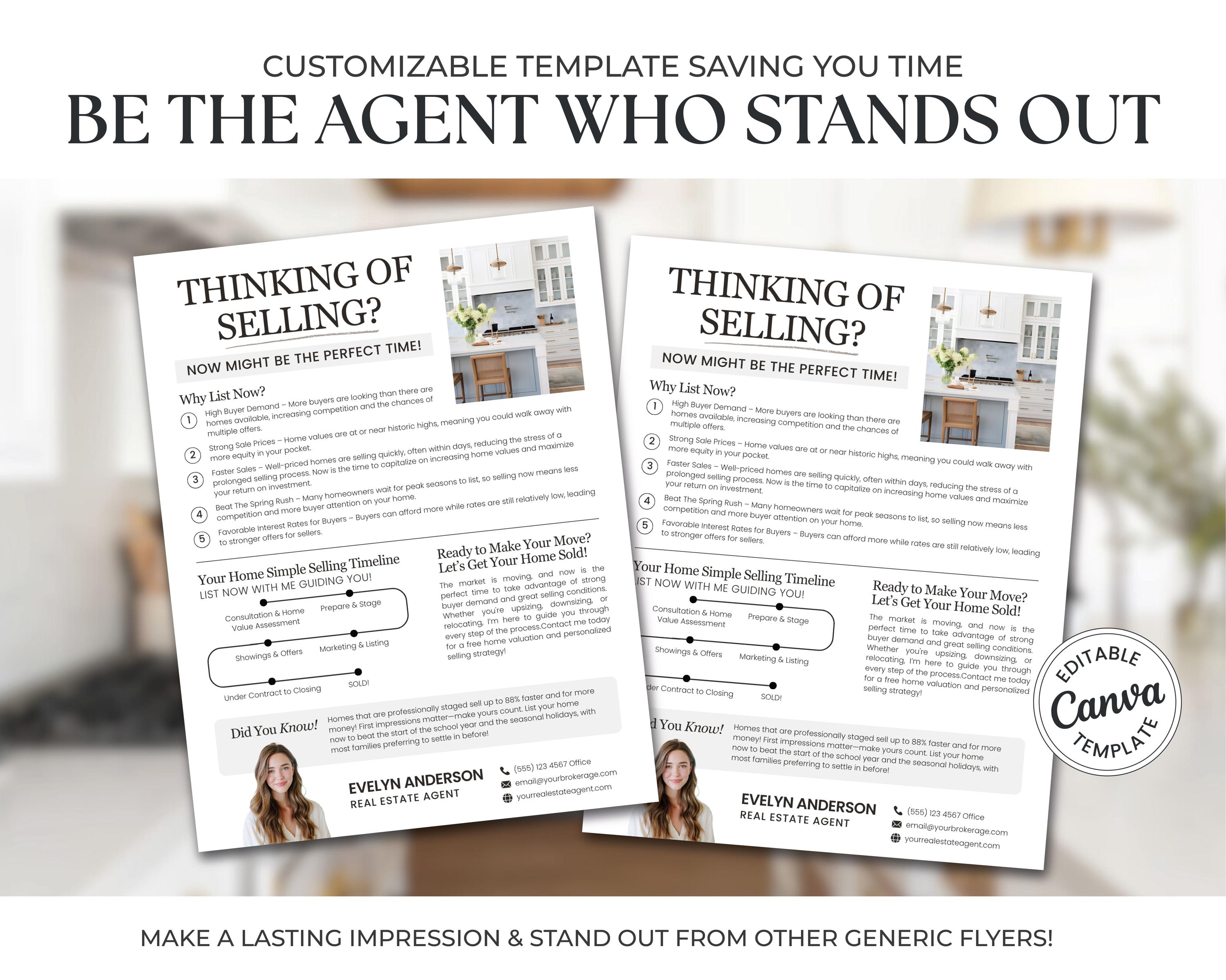 Thinking of Selling Flyer | New Agent Flyer | Real Estate Marketing ...