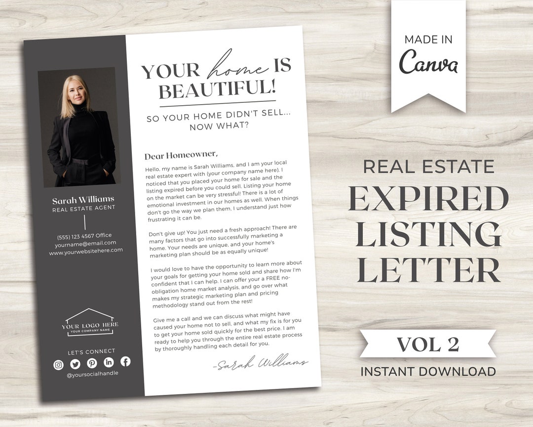 Real Estate Expired Listing Flyer | Real Estate Marketing | New Agent Flyer | Realtor Intro ...