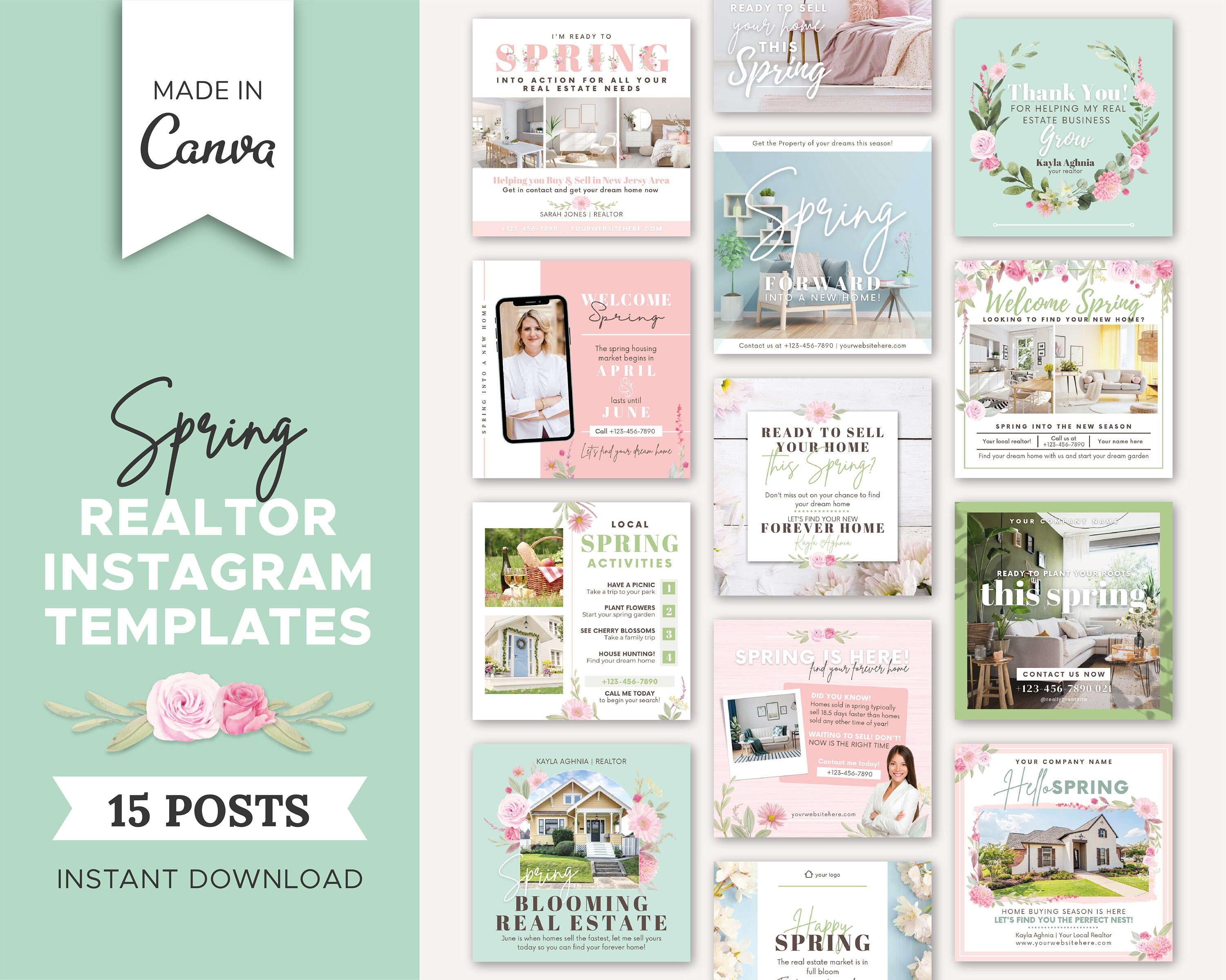15 Spring Realtor Instagram Posts | Real Estate Social Media Templates ...