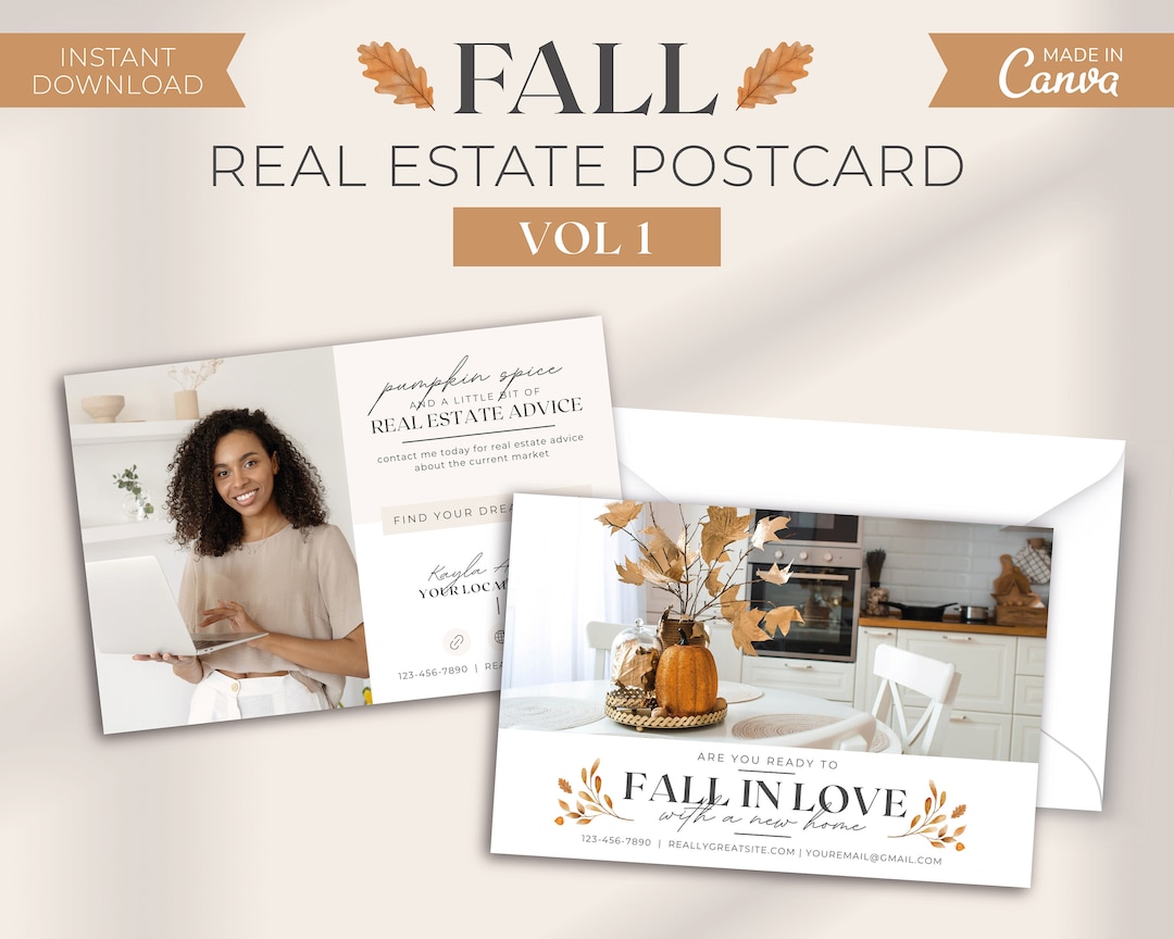 Fall Real Estate Postcard Vol 1 | Autumn Postcard Template | Real ...