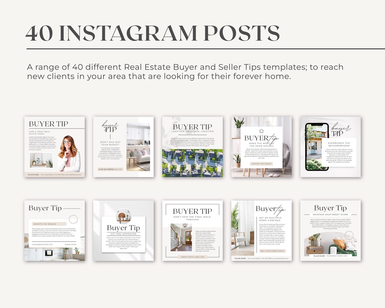 Real Estate Buyer and Seller Tips Instagram Posts | Real Estate Social ...