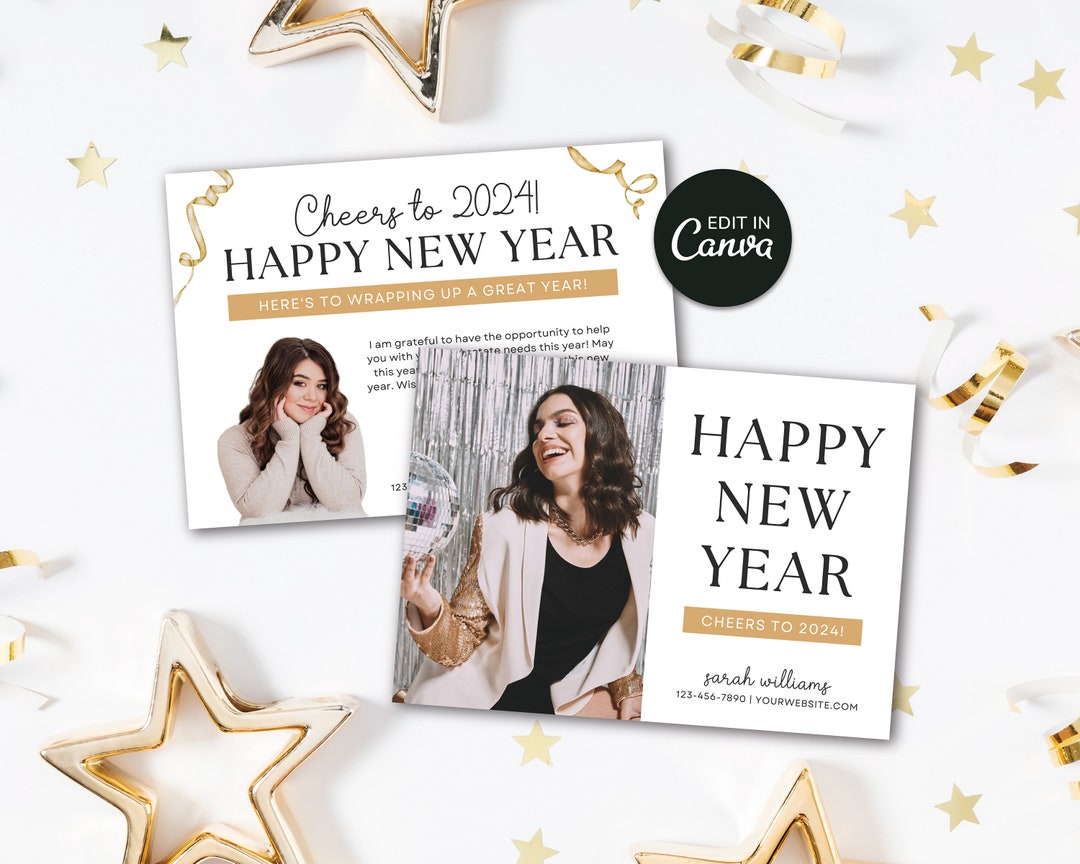 Real Estate 2024 New Year Postcard | Real Estate Marketing | Realtor ...