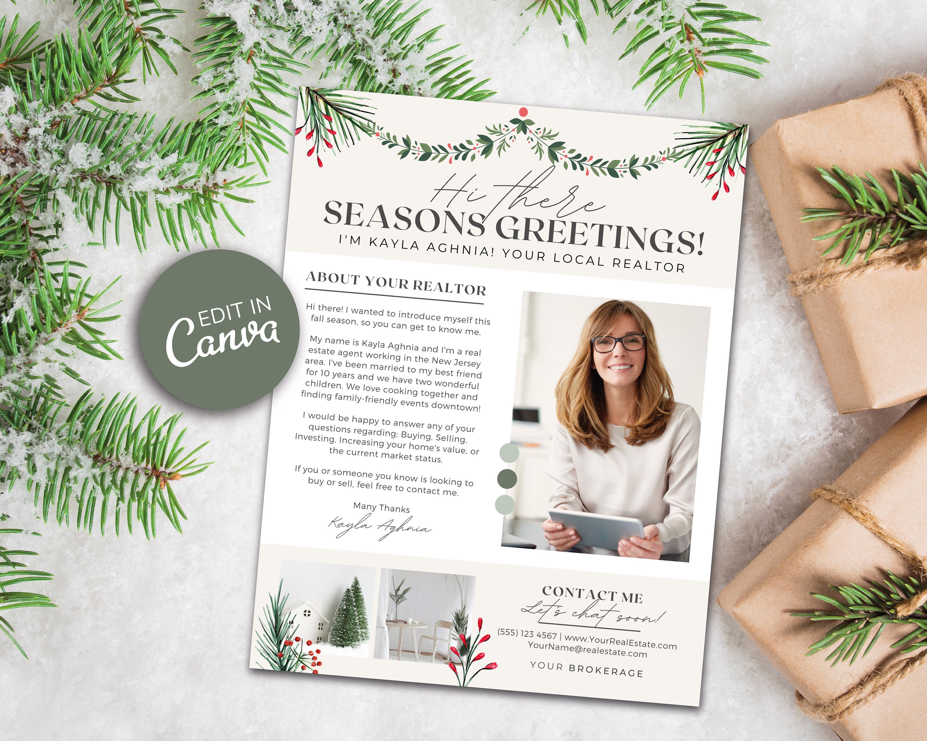 Christmas Real Estate Flyer Real Estate Winter Marketing - Etsy