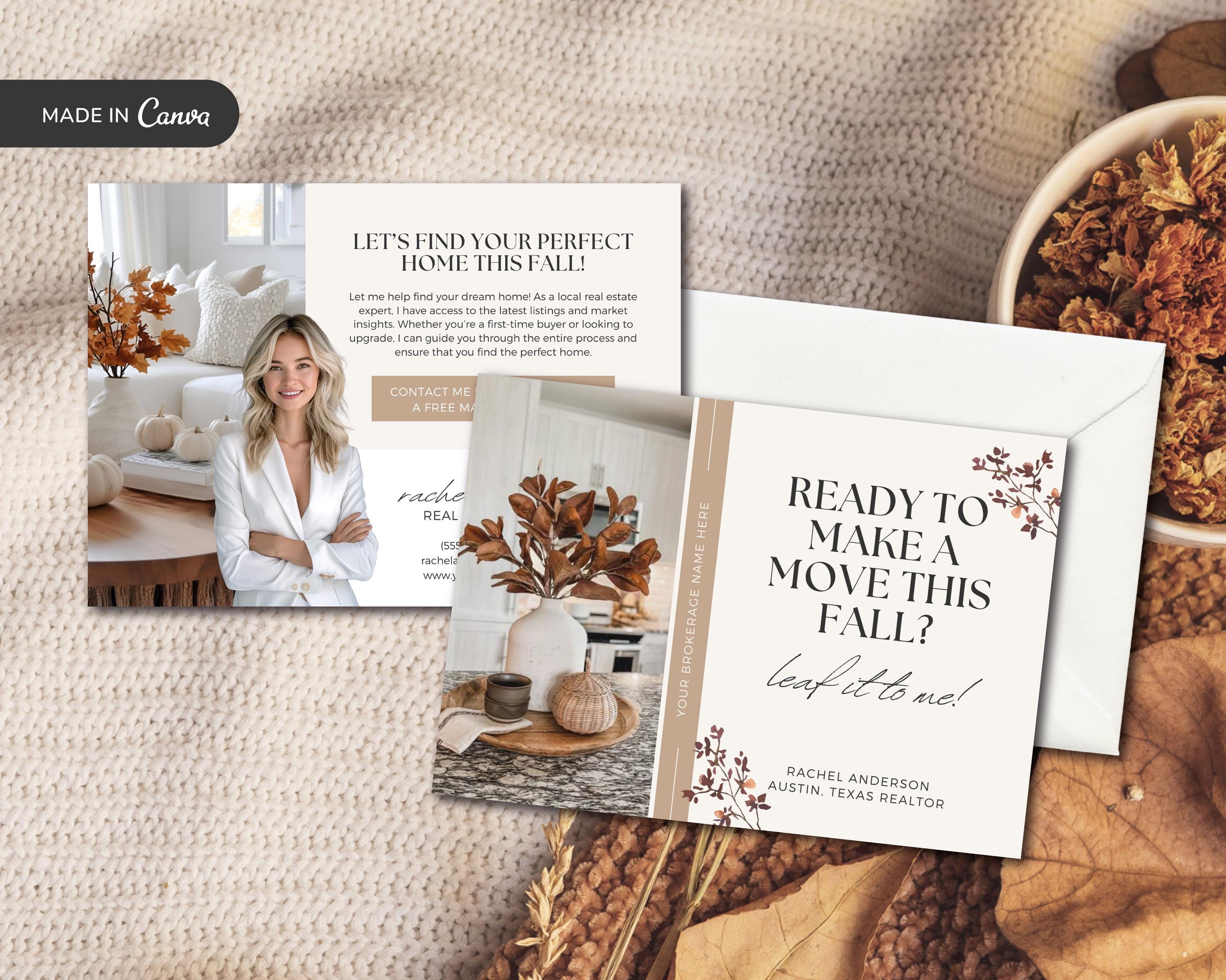 Fall Real Estate Postcard Bundle | Real Estate Marketing | Thanksgiving ...