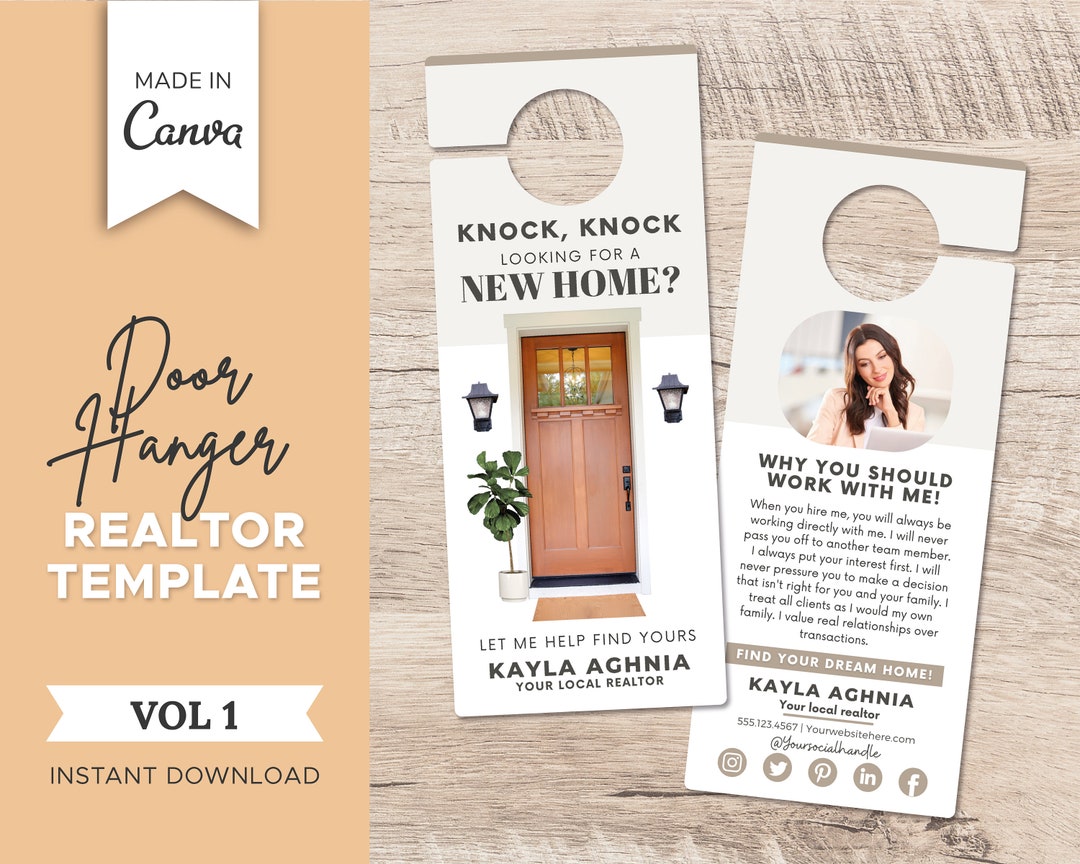 Real Estate Door Hanger Template Vol 1 | Realtor Door Knocking | Real ...