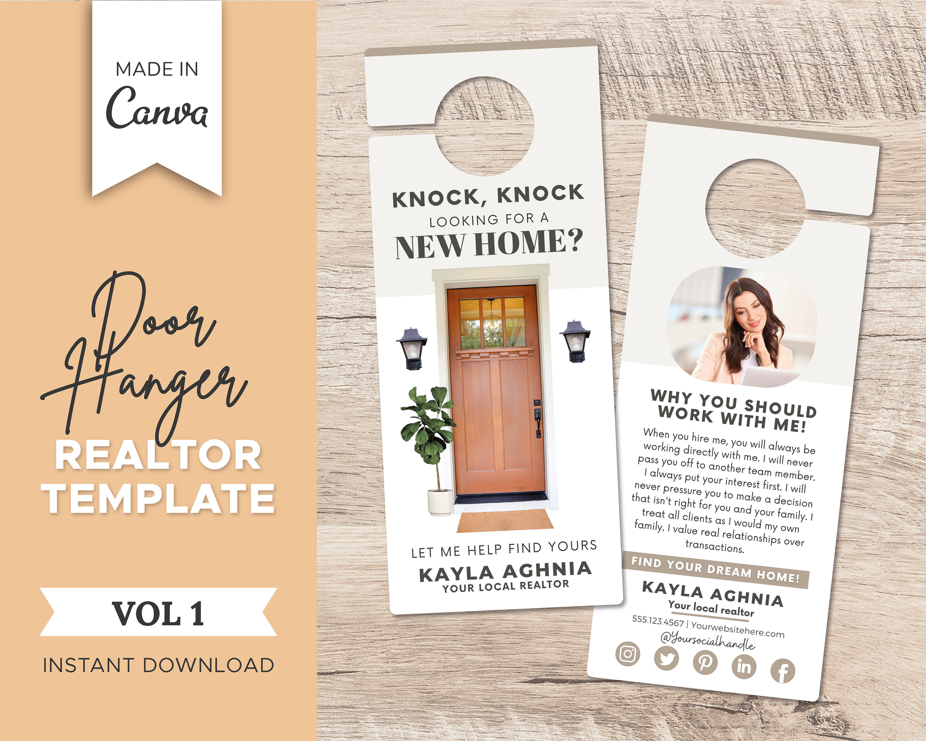Real Estate Door Hanger Template Vol 1 Realtor Door Knocking - Etsy