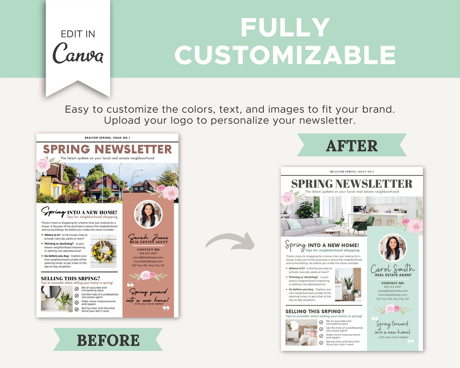 Real Estate Spring Newsletter Real Estate Marketing - Etsy