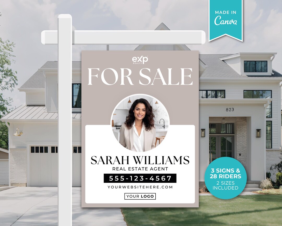 Real Estate Yard Sign Template | for Sale Sign | Property Sign | Real ...