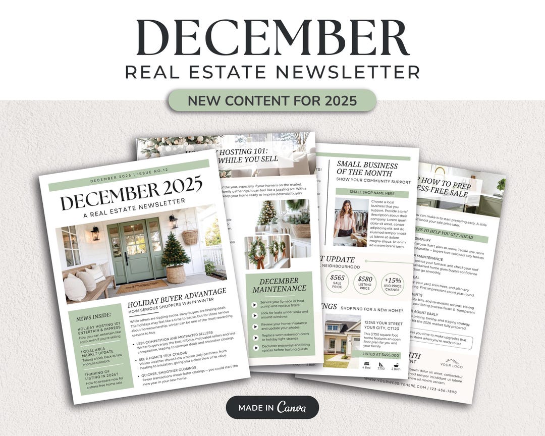 December 2025 Real Estate Newsletter | Real Estate Marketing | Real ...
