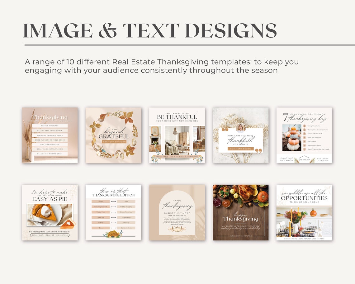 10 Thanksgiving Realtor Instagram Posts Real Estate Social - Etsy
