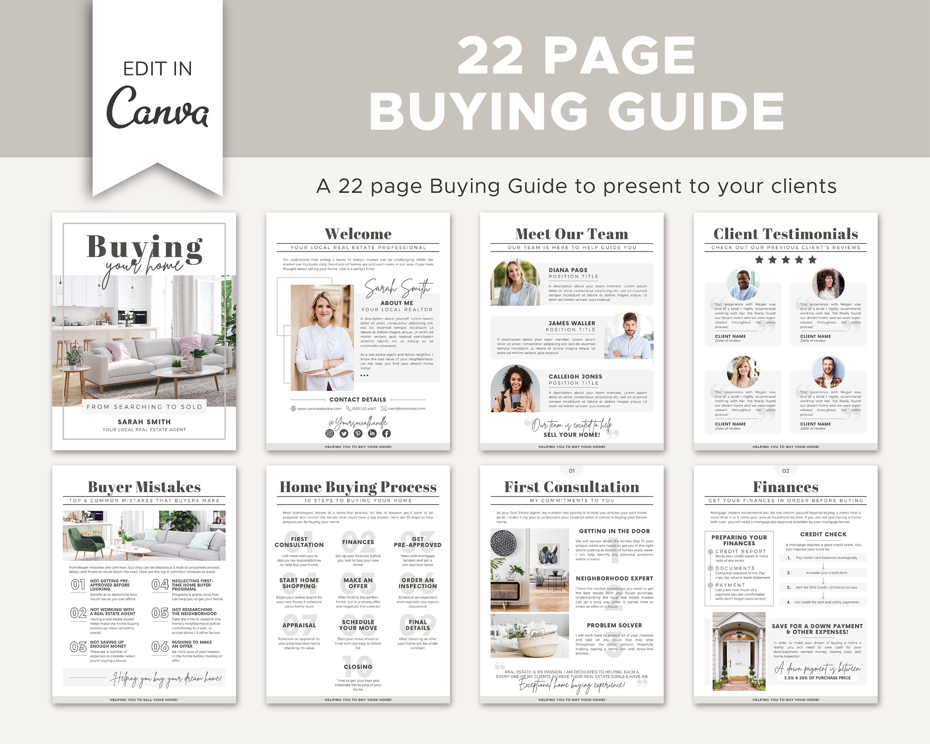 22 Pg Real Estate Buyers Guide Real Estate Marketing | Etsy