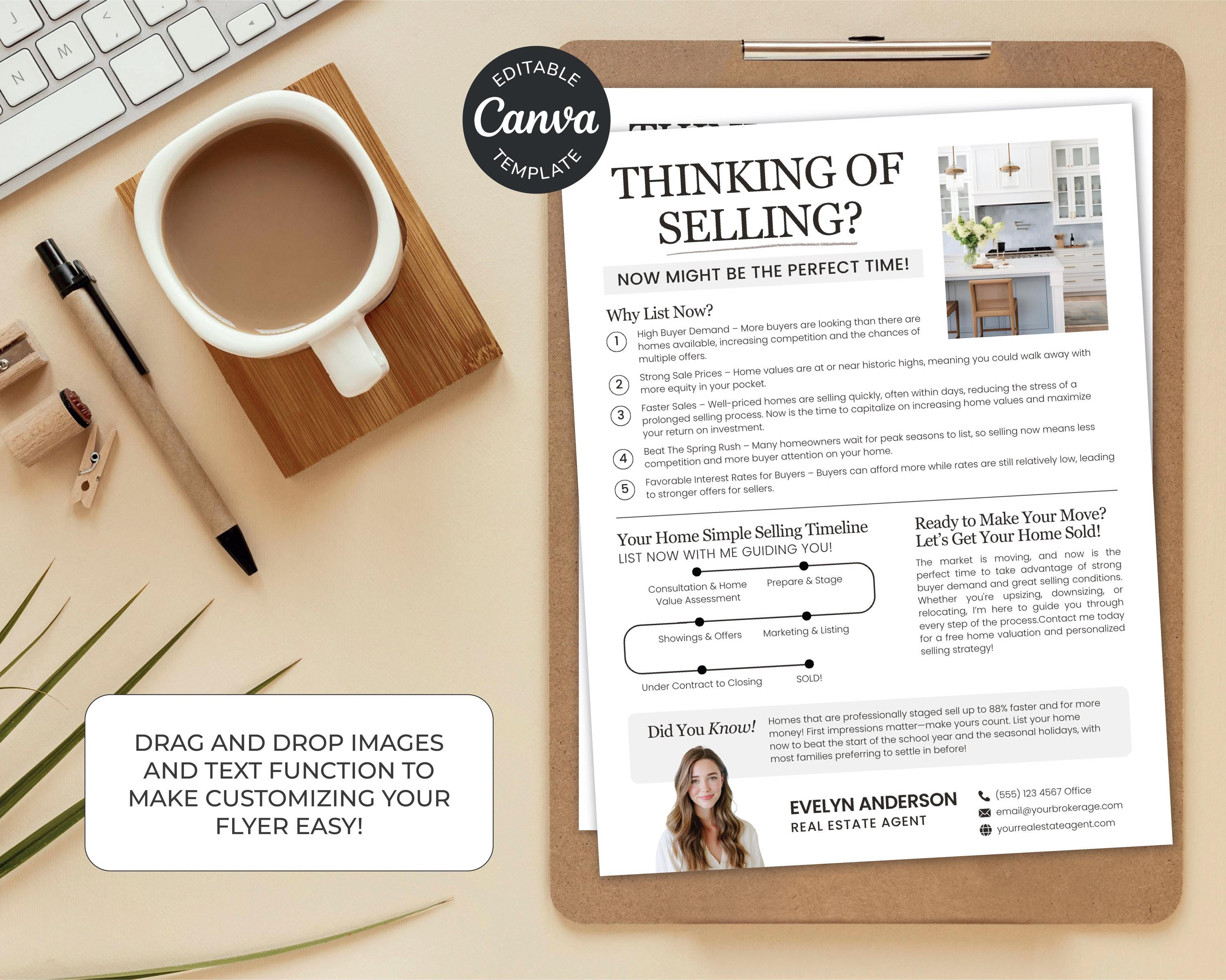 Thinking of Selling Flyer | New Agent Flyer | Real Estate Marketing ...
