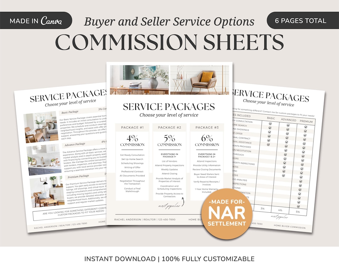 Real Estate Commission Template | Real Estate Agent Commission | Buyers ...
